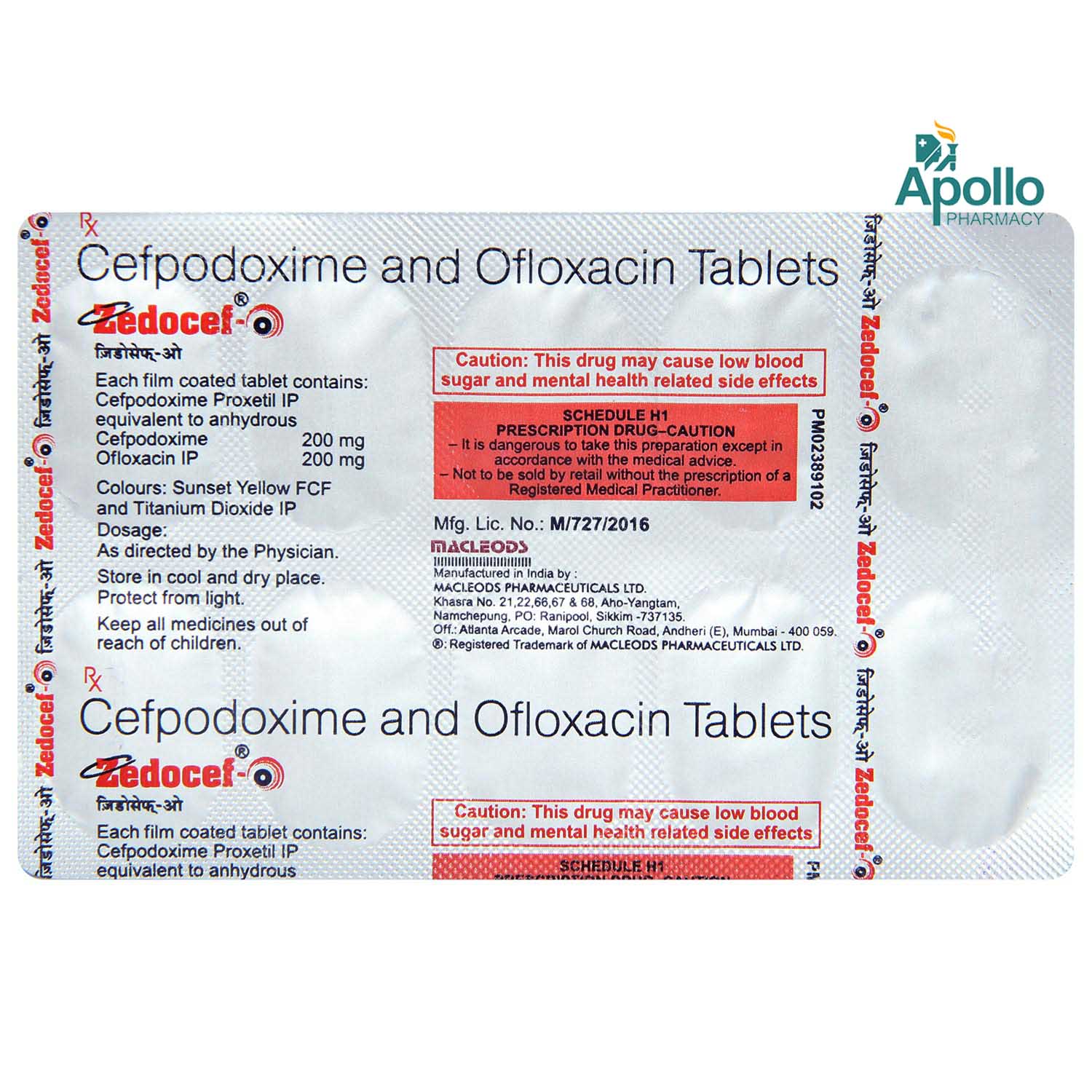 Zedocef O 200 Tablet | Uses, Side Effects, Price | Apollo Pharmacy