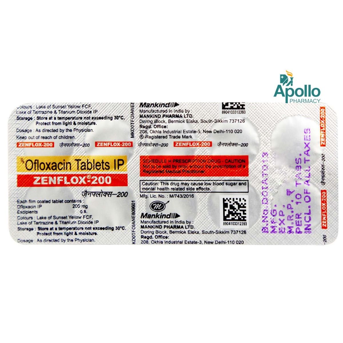 Zenflox-200 Tablet 10's Price, Uses, Side Effects, Composition - Apollo ...