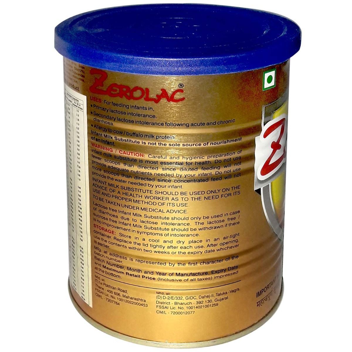 Zerolac Infant Formula, 400 gm Tin Price, Uses, Side Effects ...
