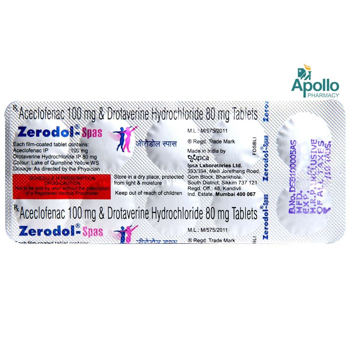 Zerodol-Spas Tablet 10's Price, Uses, Side Effects, Composition ...