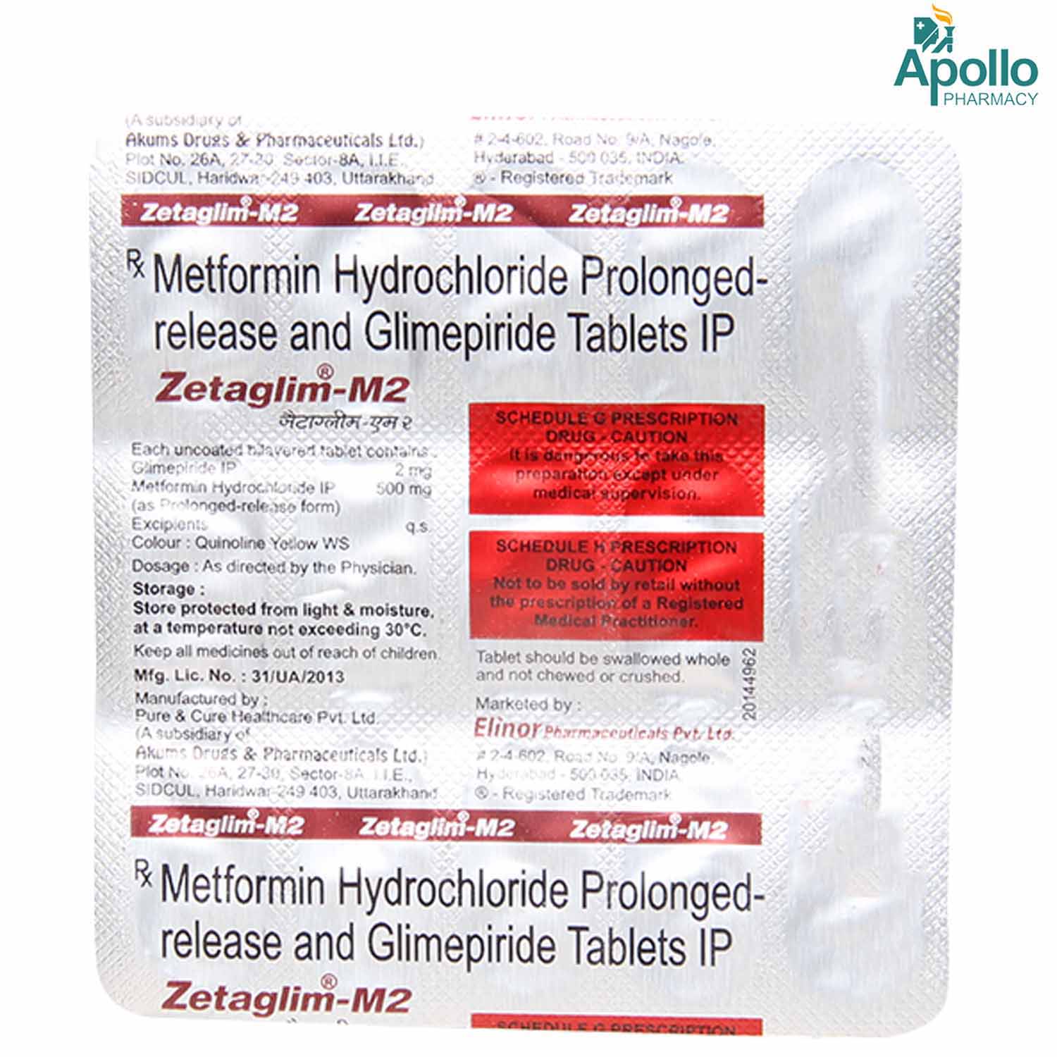 Zetaglim M2 Tablet | Uses, Side Effects, Price | Apollo Pharmacy
