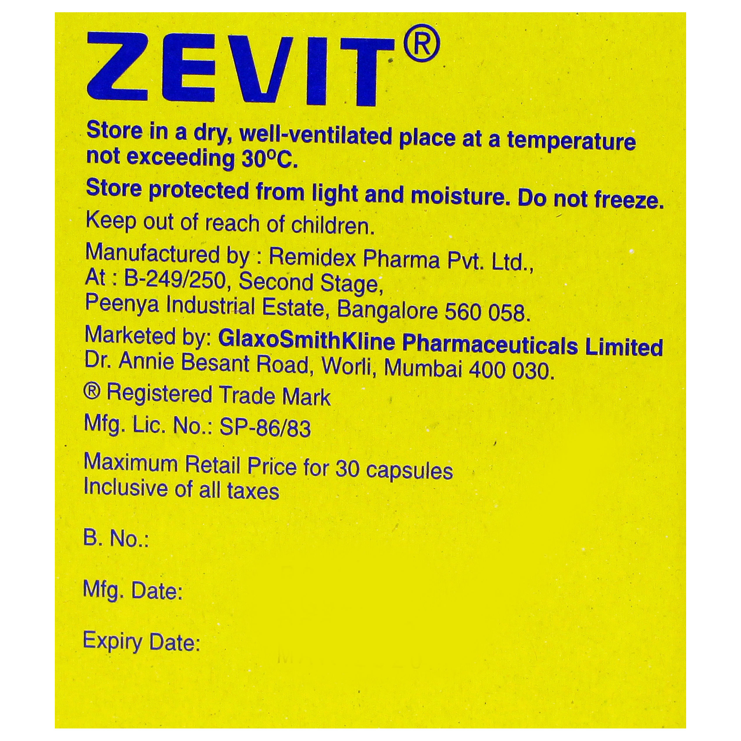 Zevit Capsule 30's Price, Uses, Side Effects, Composition - Apollo Pharmacy