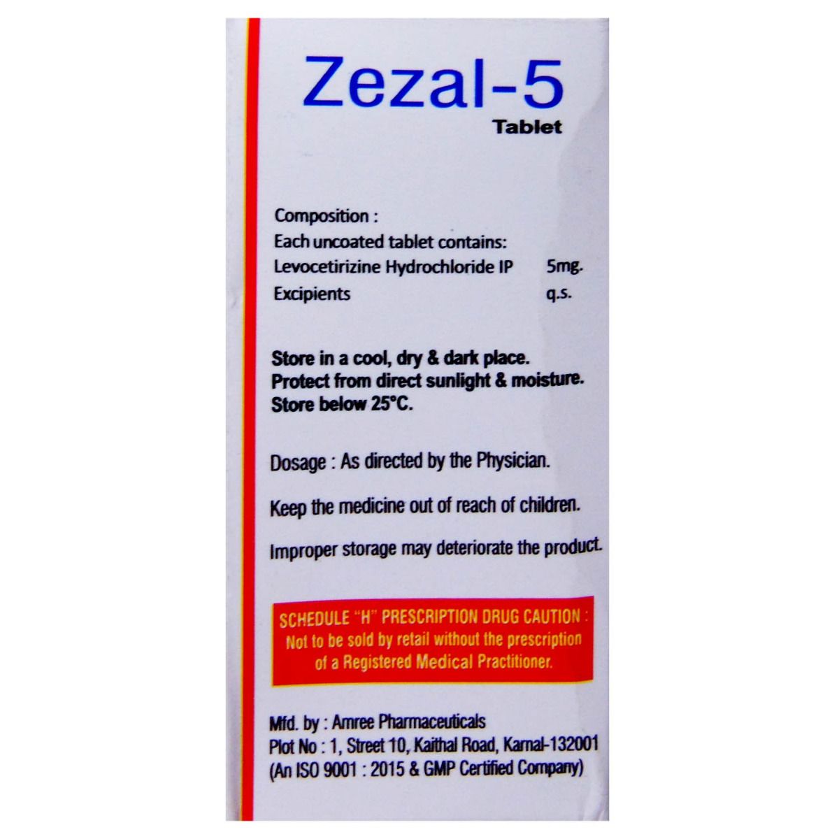 ZEZAL 5MG TABLET 10'S Price, Uses, Side Effects, Composition - Apollo ...