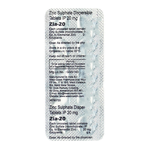 Zia-20 Tablet | Uses, Side Effects, Price | Apollo Pharmacy