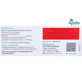 Zifi CV 100 DT Tablet | Uses, Side Effects, Price | Apollo Pharmacy