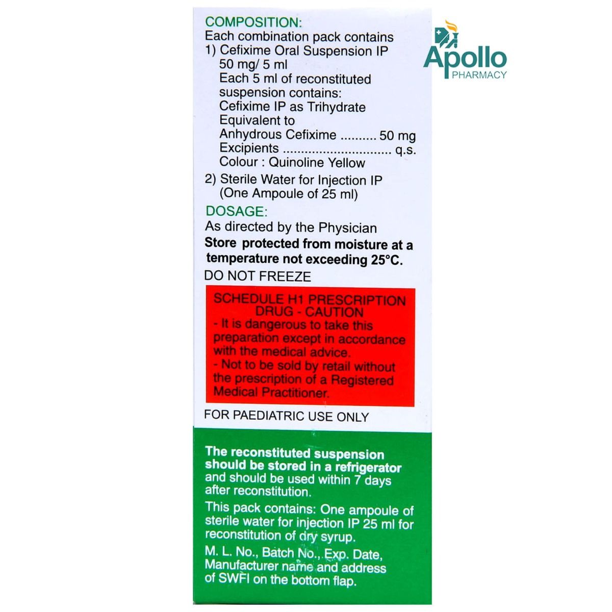 Zifi 50 Dry Syrup 30 ml Price, Uses, Side Effects, Composition - Apollo ...