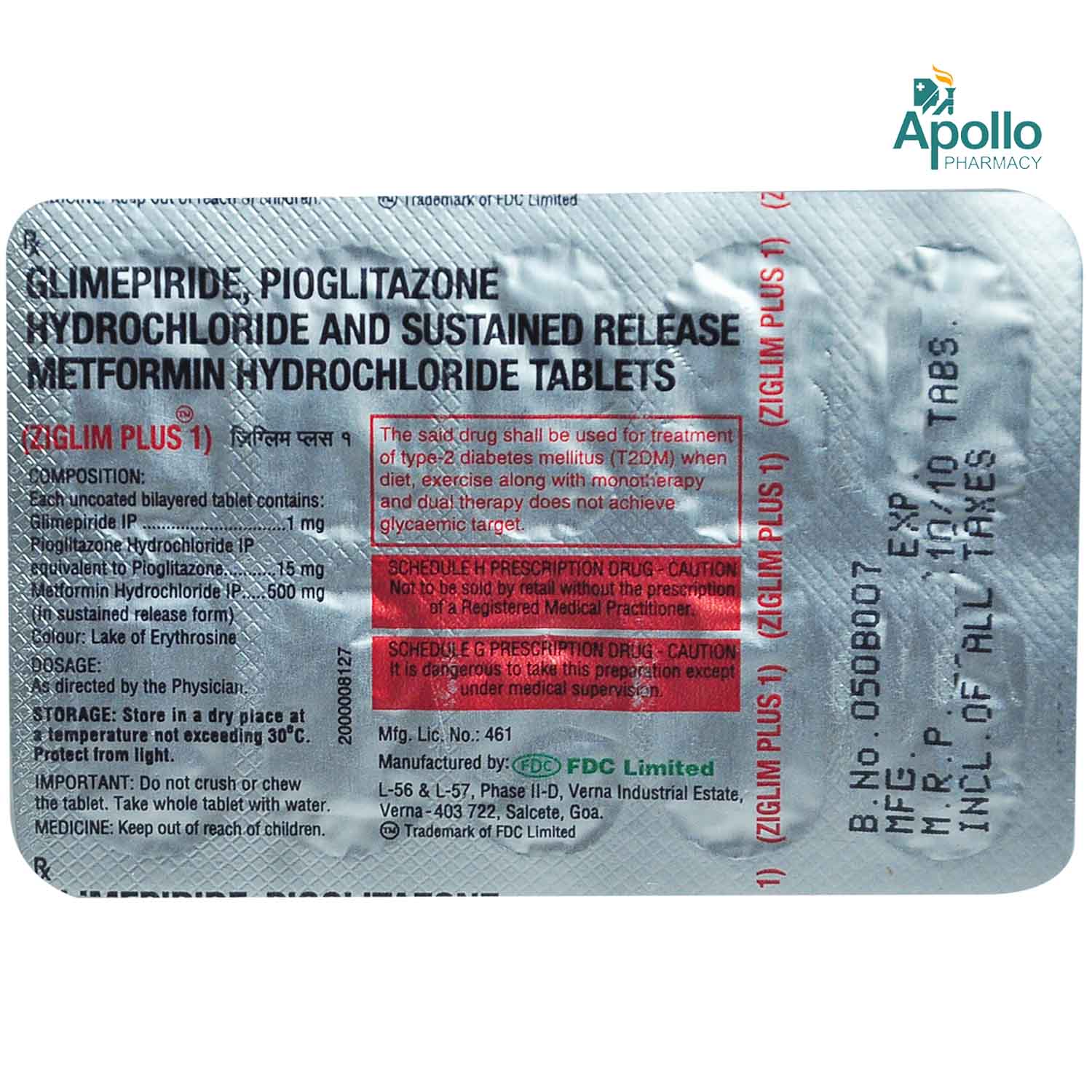 ZIGLIM PLUS 1MG TABLET | Uses, Side Effects, Price | Apollo Pharmacy