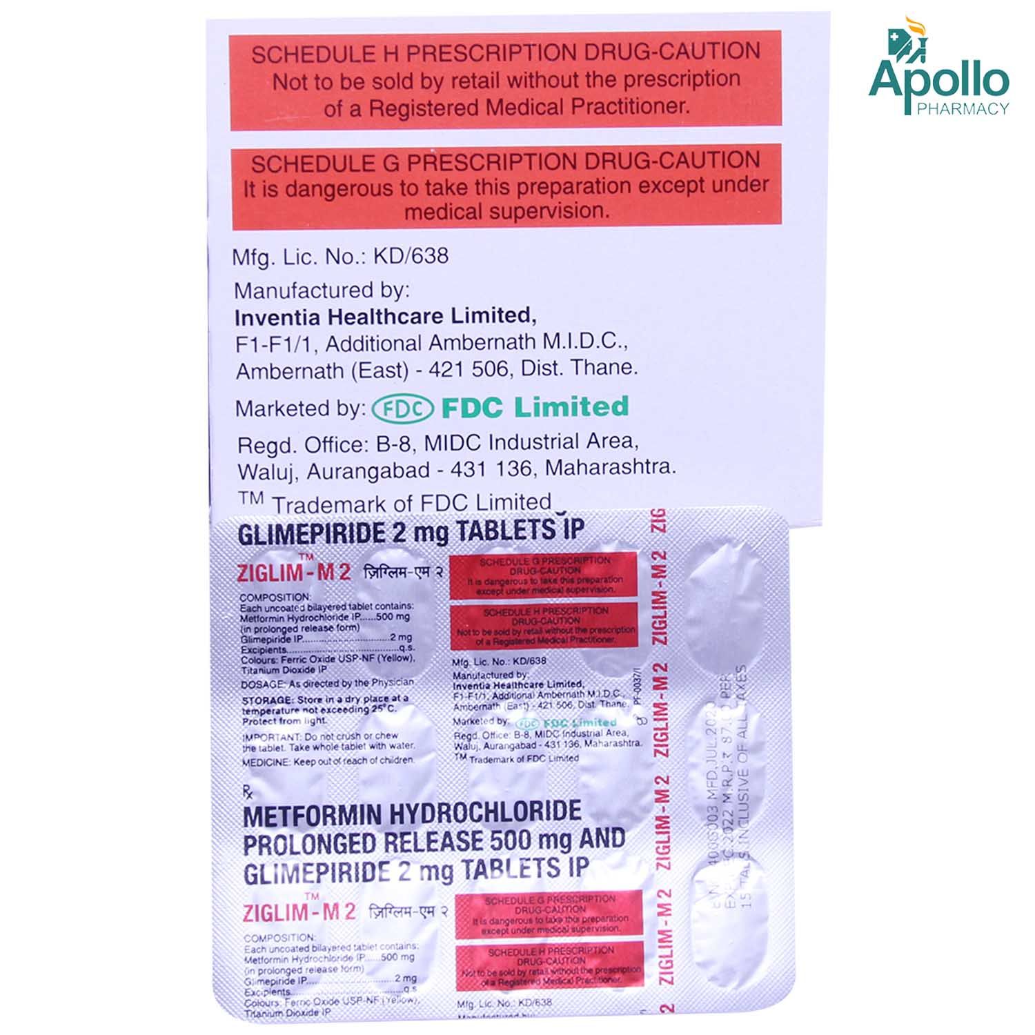 Ziglim M 2 Tablet 15's Price, Uses, Side Effects, Composition - Apollo ...