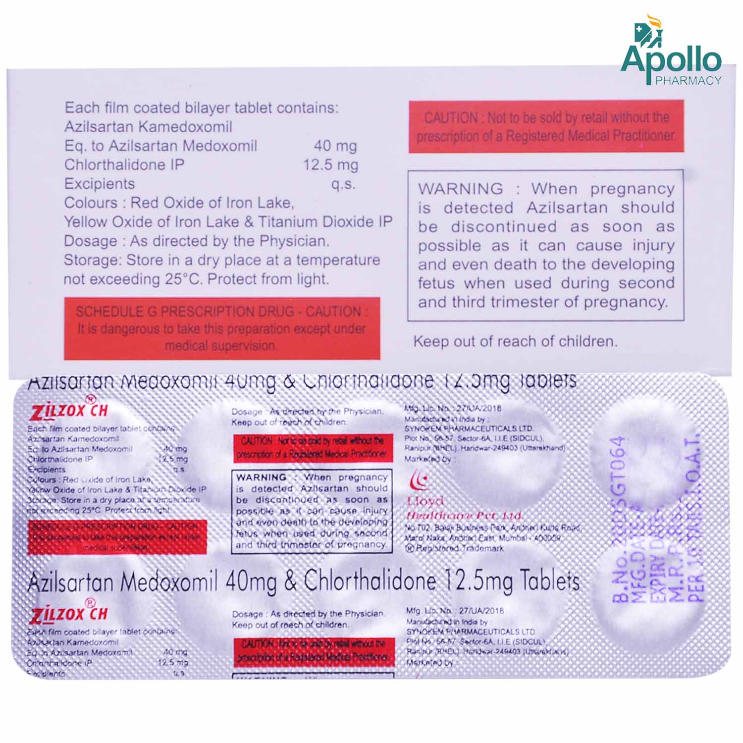 Zilzox CH Tablet 10's Price, Uses, Side Effects, Composition - Apollo ...