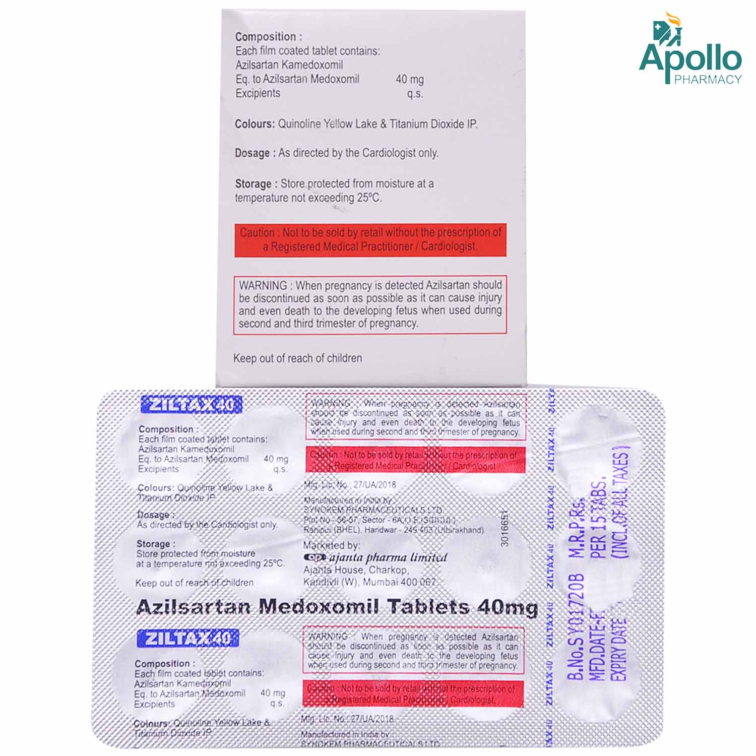 Ziltax 40 Tablet 15's Price, Uses, Side Effects, Composition - Apollo ...
