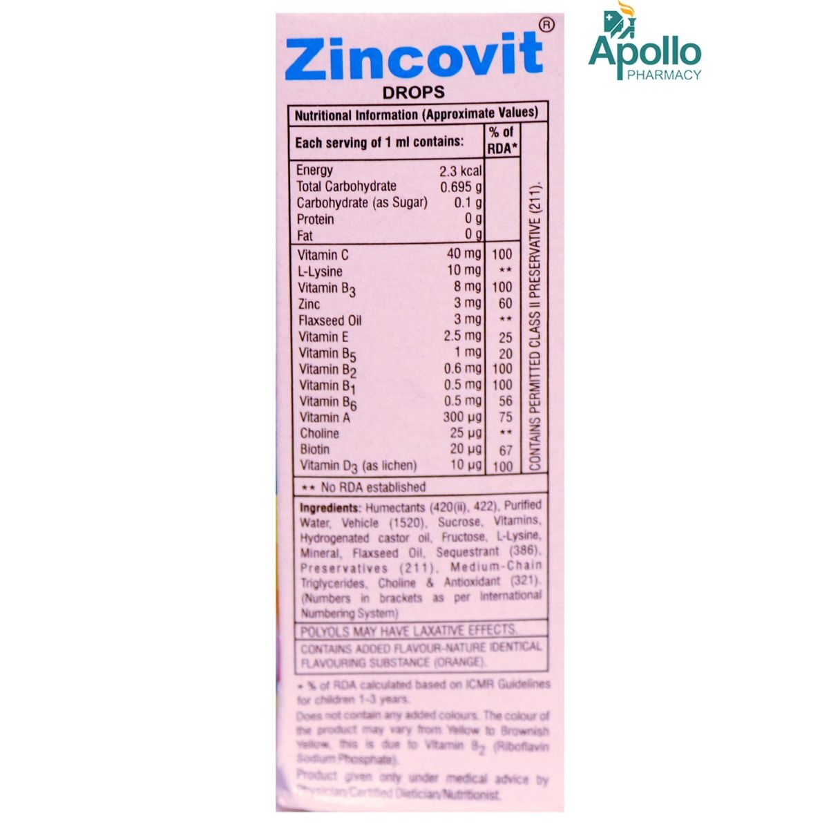 Zincovit Oral Drops 15 ml Price, Uses, Side Effects, Composition ...
