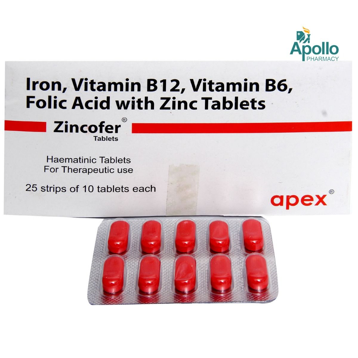 Zincofer Tablet 10's Price, Uses, Side Effects, Composition - Apollo ...