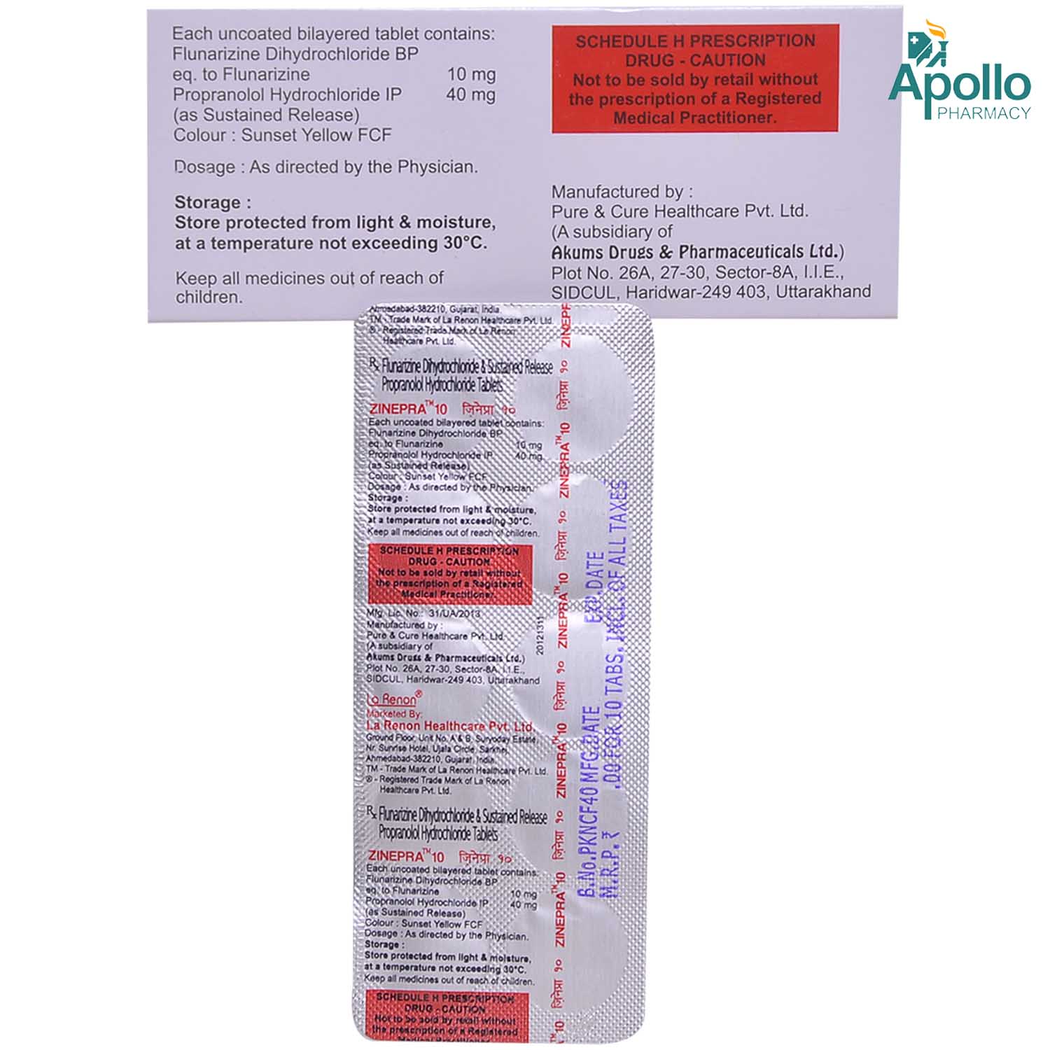 Zinepra 10 Tablet 10's Price, Uses, Side Effects, Composition - Apollo ...
