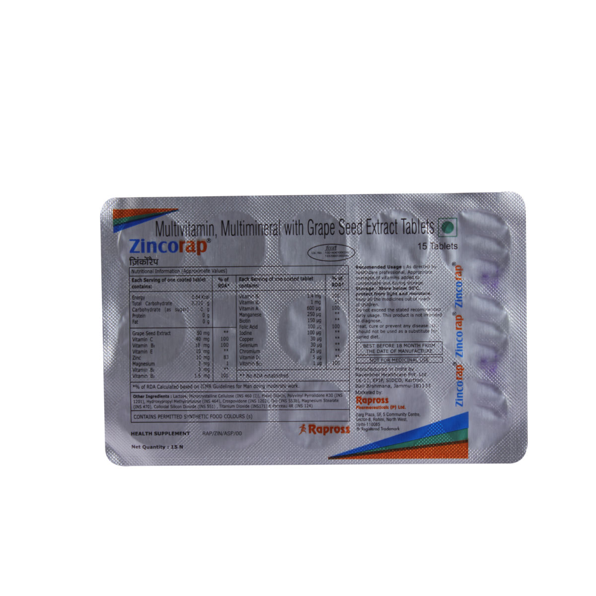 Zincorap Tablet 15's Price, Uses, Side Effects, Composition - Apollo ...