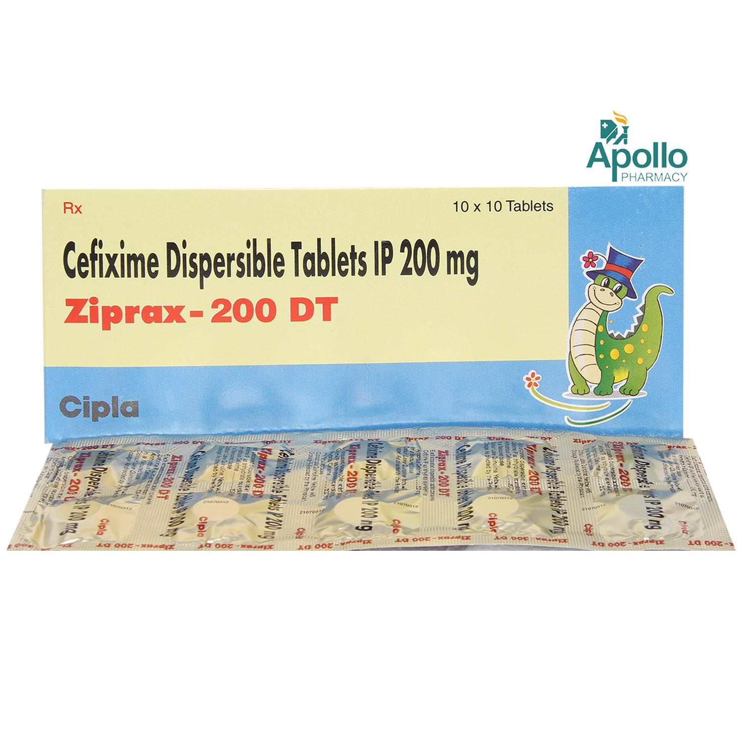 Ziprax 200 DT Tablet 10's Price, Uses, Side Effects, Composition ...