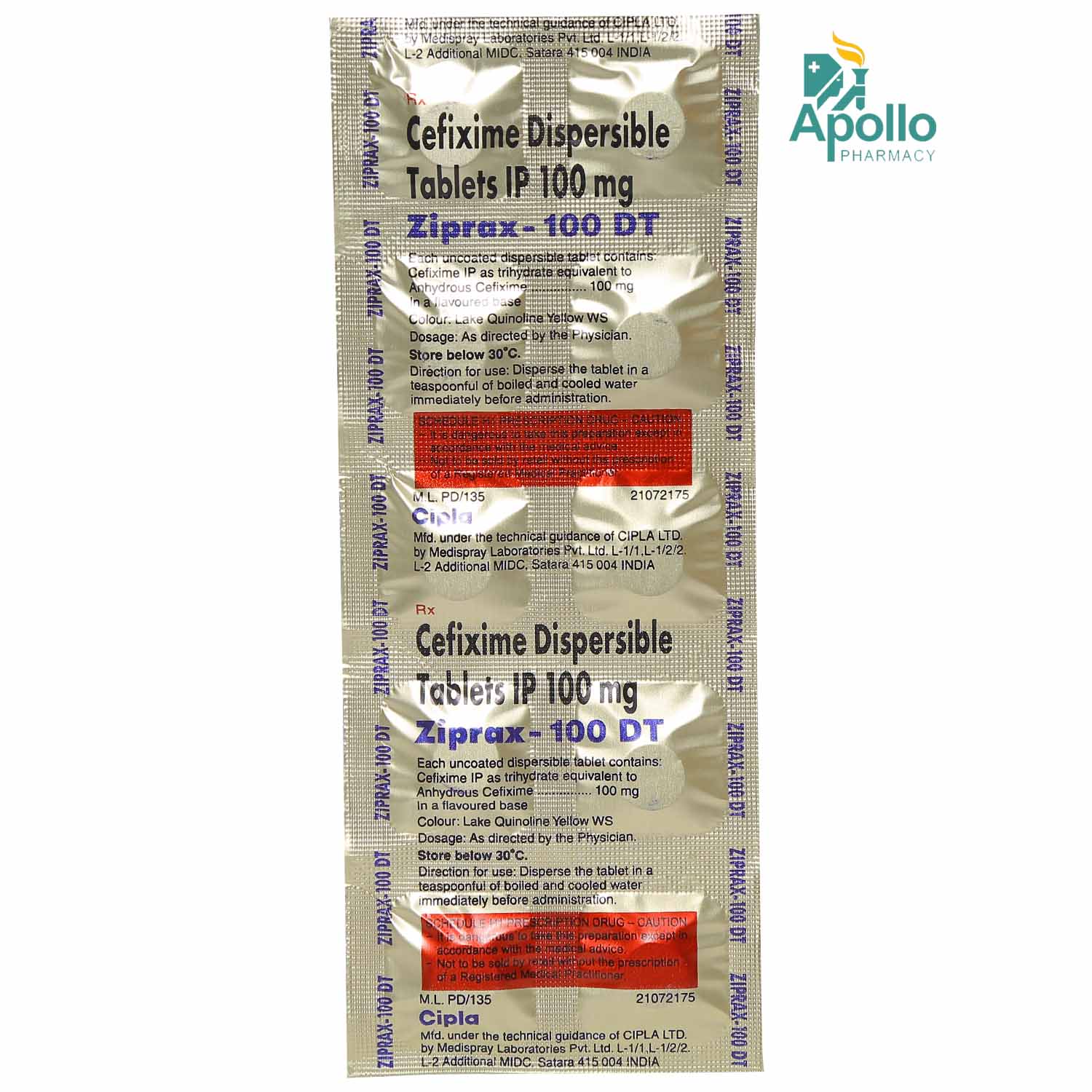 Ziprax 100 mg DT Tablet 10's Price, Uses, Side Effects, Composition ...