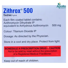 Zithrox 500 Tablet | Uses, Side Effects, Price | Apollo Pharmacy