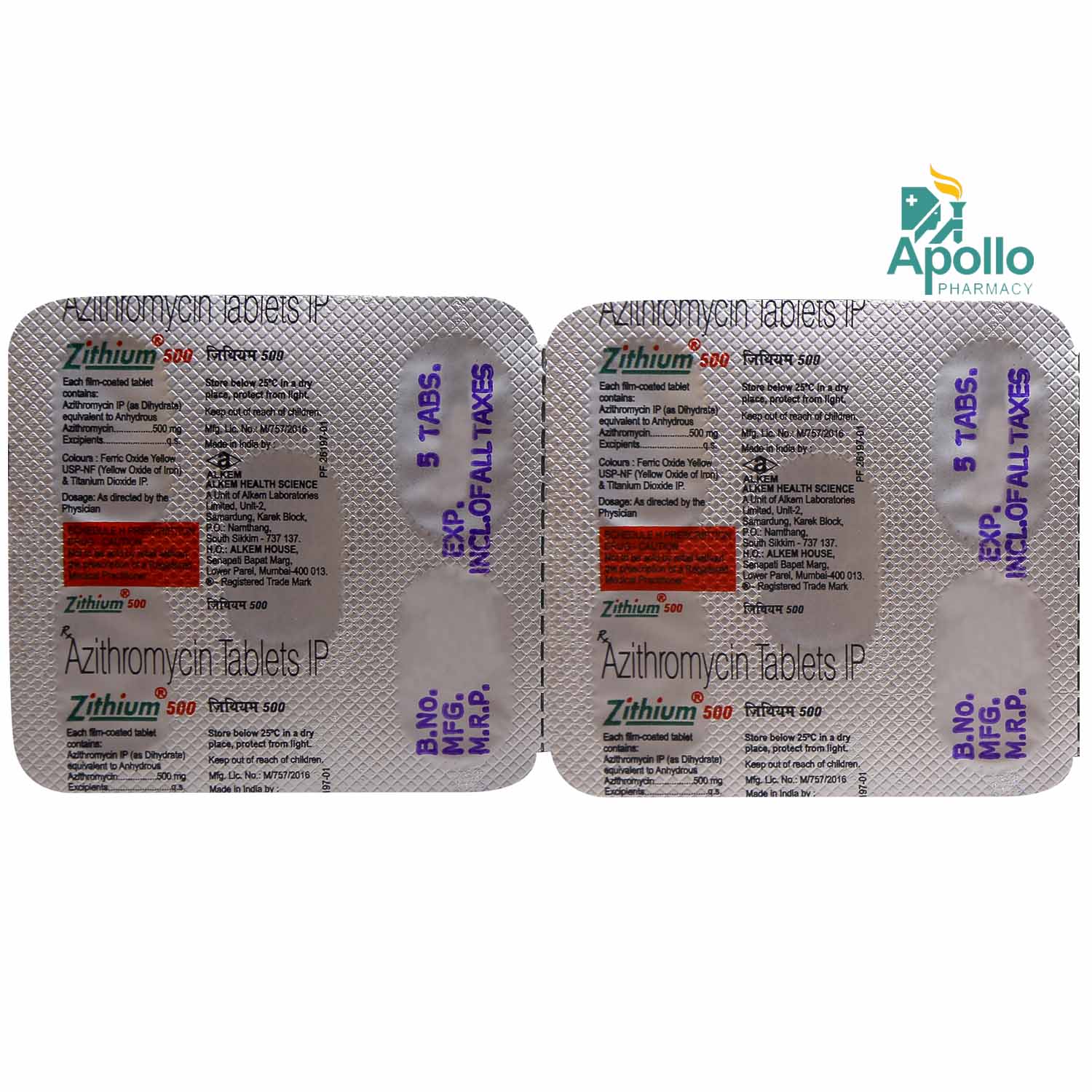 Zithium 500 Tablet 5's Price, Uses, Side Effects, Composition - Apollo ...