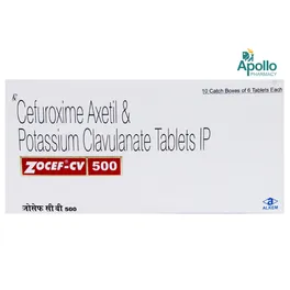Zocef CV 500 Tablet | Uses, Side Effects, Price | Apollo Pharmacy