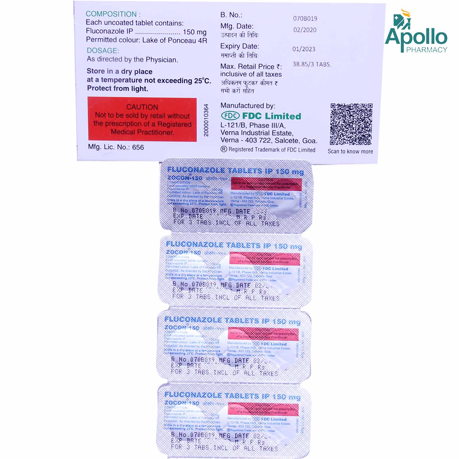 Zocon-150 Tablet | Uses, Side Effects, Price | Apollo Pharmacy