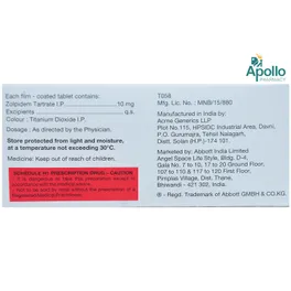 Zolfresh 10 mg Tablet | Uses, Side Effects, Price | Apollo Pharmacy