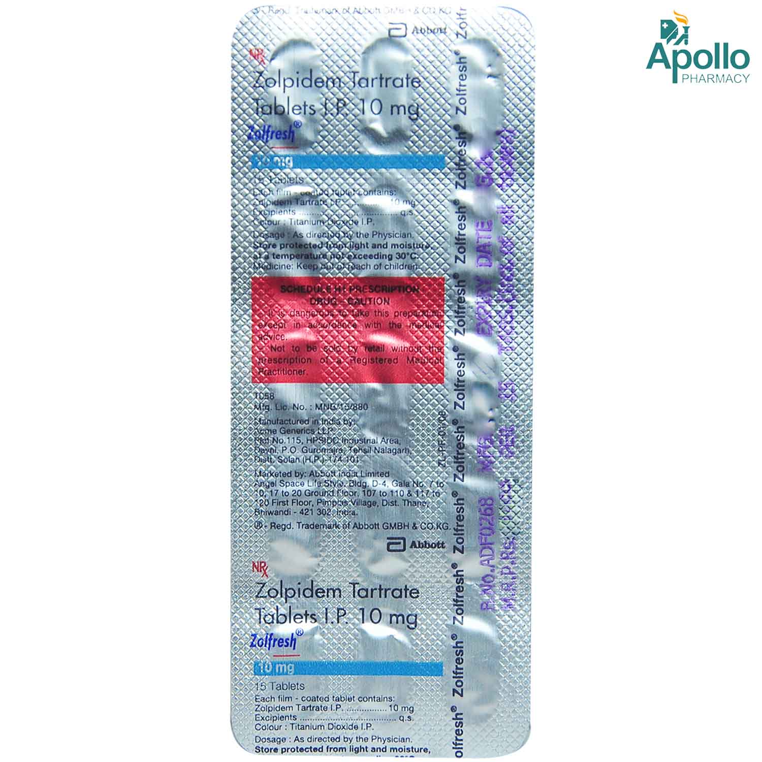 Zolfresh 10 mg Tablet | Uses, Side Effects, Price | Apollo Pharmacy