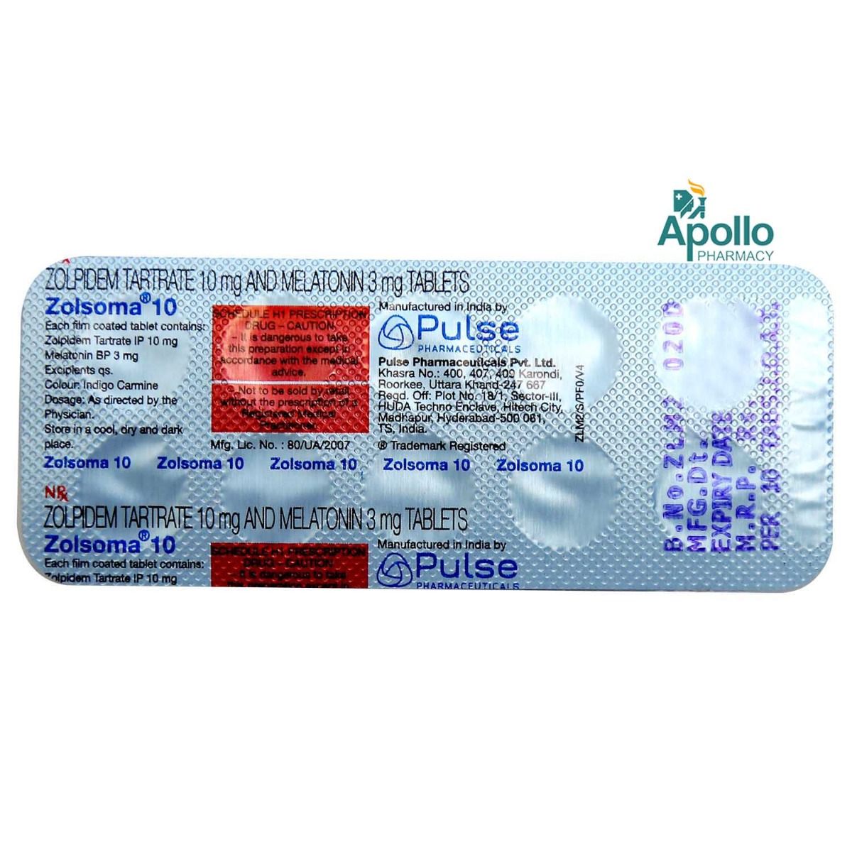 Zolsoma 10 Tablet | Uses, Side Effects, Price | Apollo Pharmacy