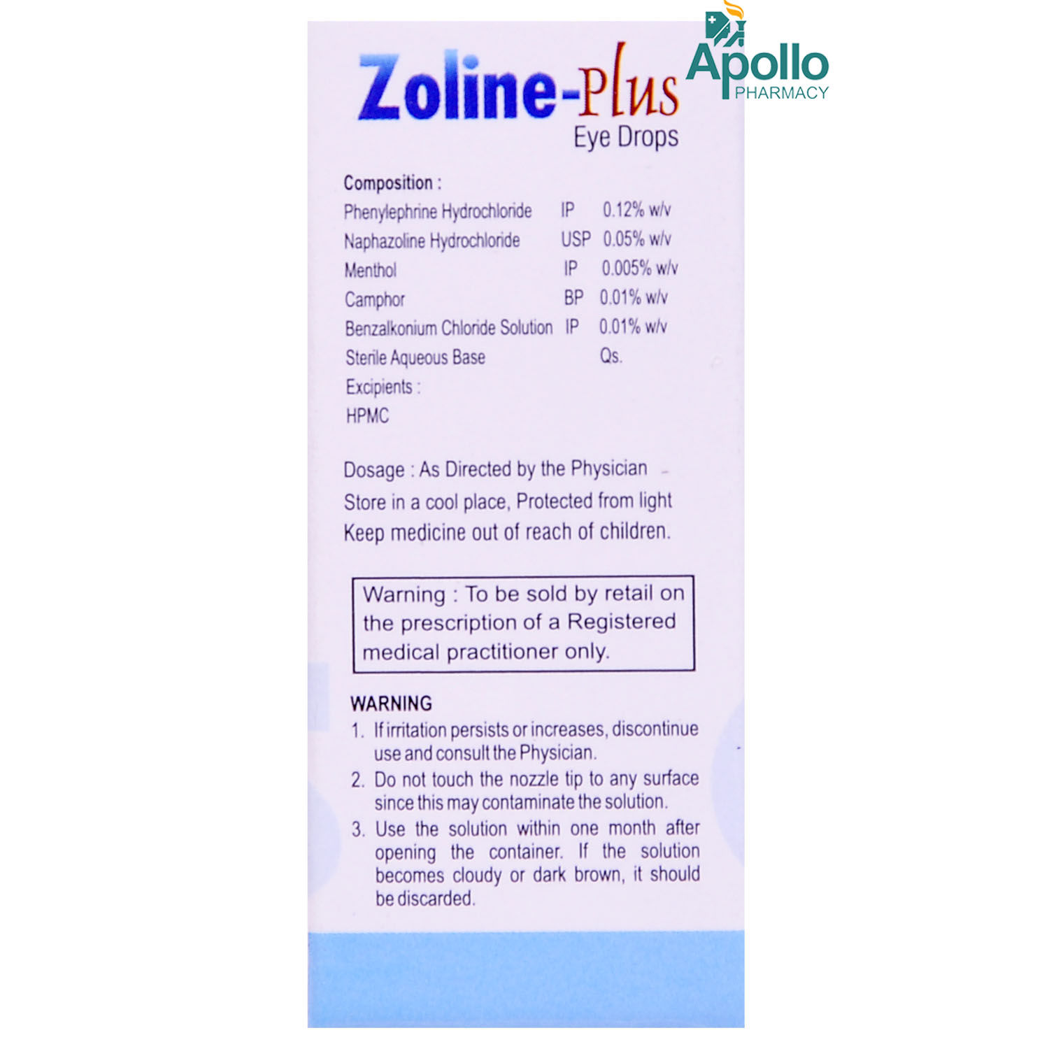 Zoline Plus Drops 10 ml Price, Uses, Side Effects, Composition - Apollo ...