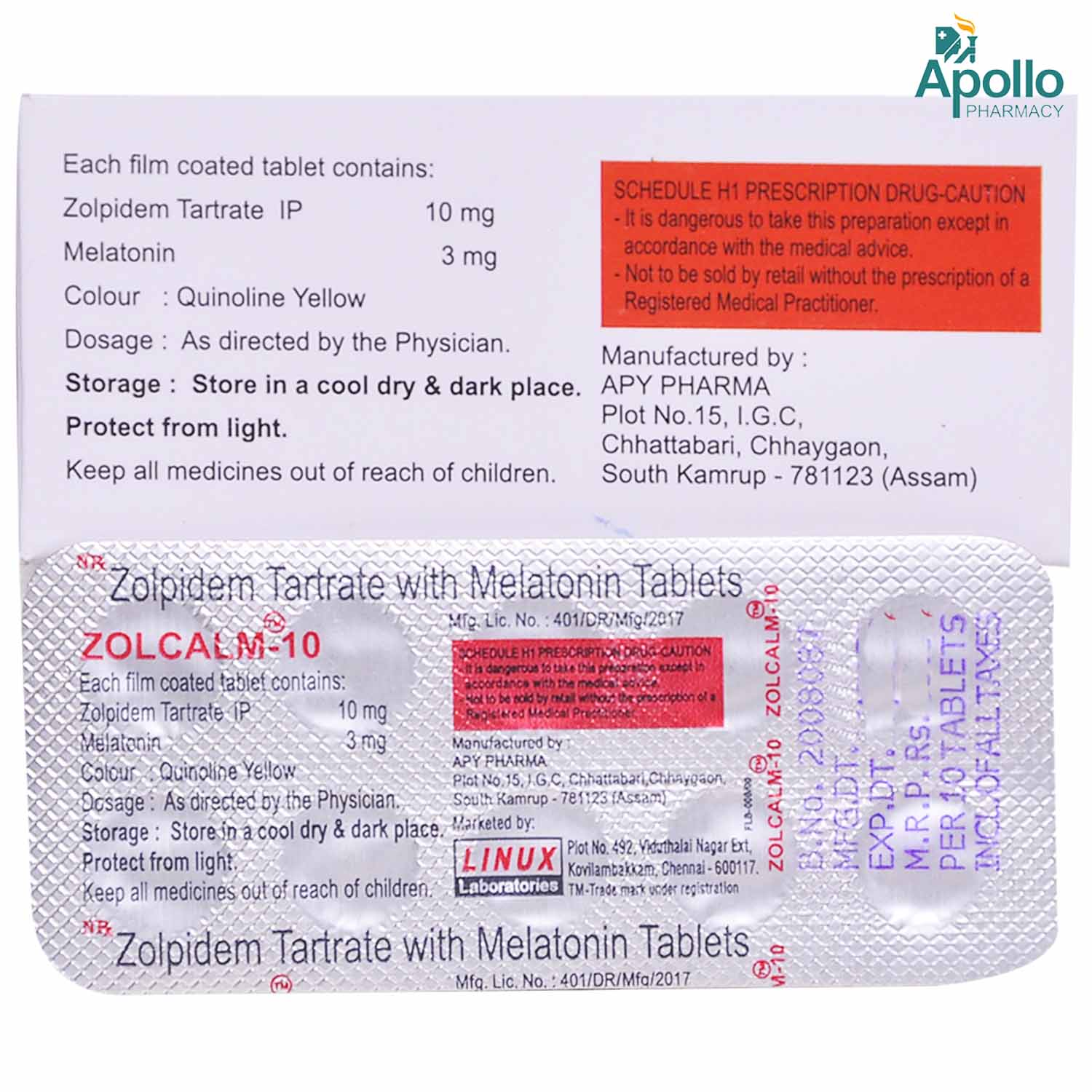 Zolcalm-10 Tablet | Uses, Side Effects, Price | Apollo Pharmacy