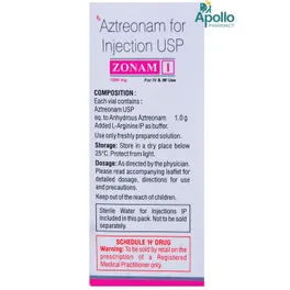 ZONAM INJECTION 1GM | Uses, Side Effects, Price | Apollo Pharmacy