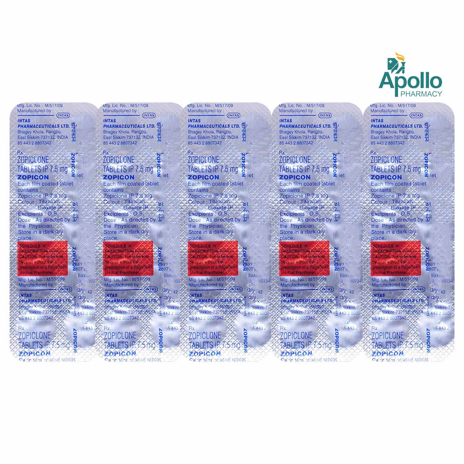 Zopicon Tablet | Uses, Side Effects, Price | Apollo Pharmacy