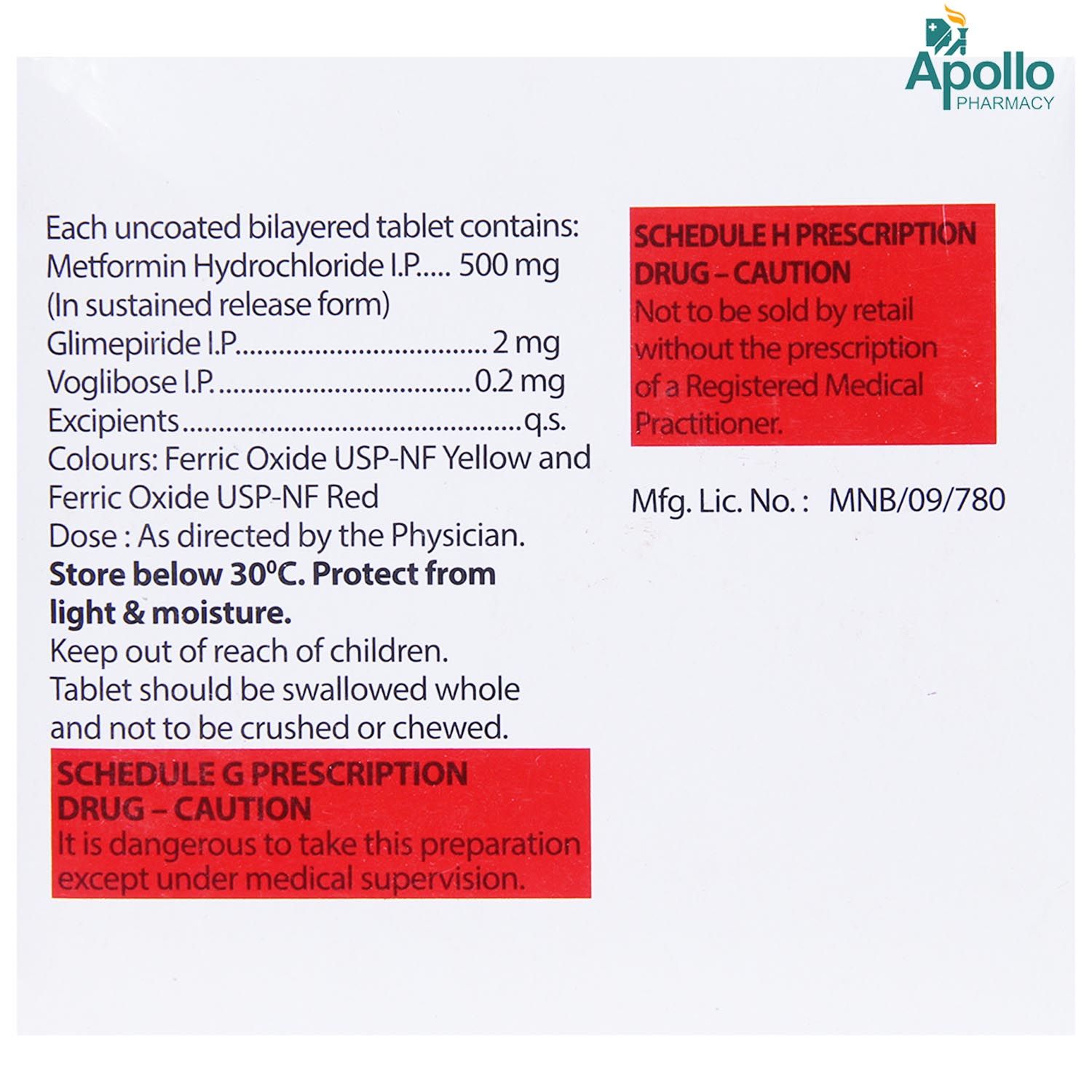 Zoryl-MV 2 Tablet 15's Price, Uses, Side Effects, Composition - Apollo Pharmacy