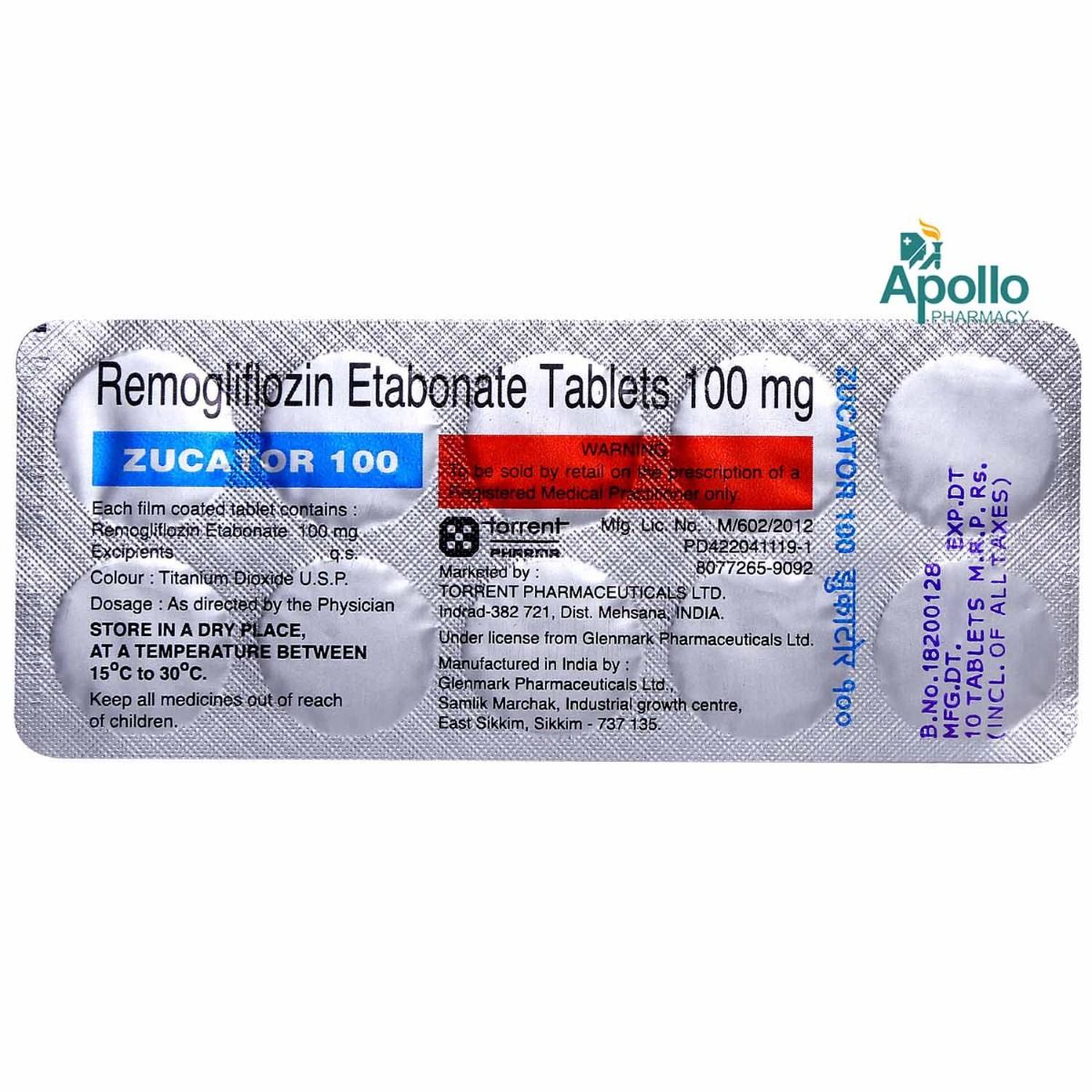 Zucator 100 Tablet 10's Price, Uses, Side Effects, Composition - Apollo ...