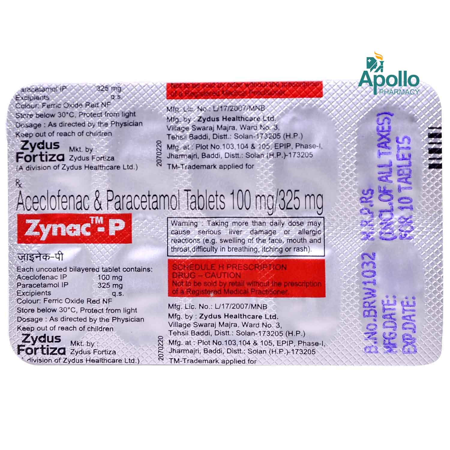 Zynac-P Tablet 10's Price, Uses, Side Effects, Composition - Apollo ...