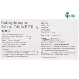 Zy-Q 200 Tablet | Uses, Side Effects, Price | Apollo Pharmacy
