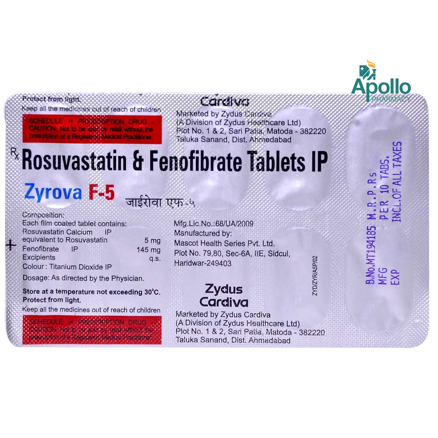 Zyrova F-5 Tablet 10's Price, Uses, Side Effects, Composition - Apollo ...