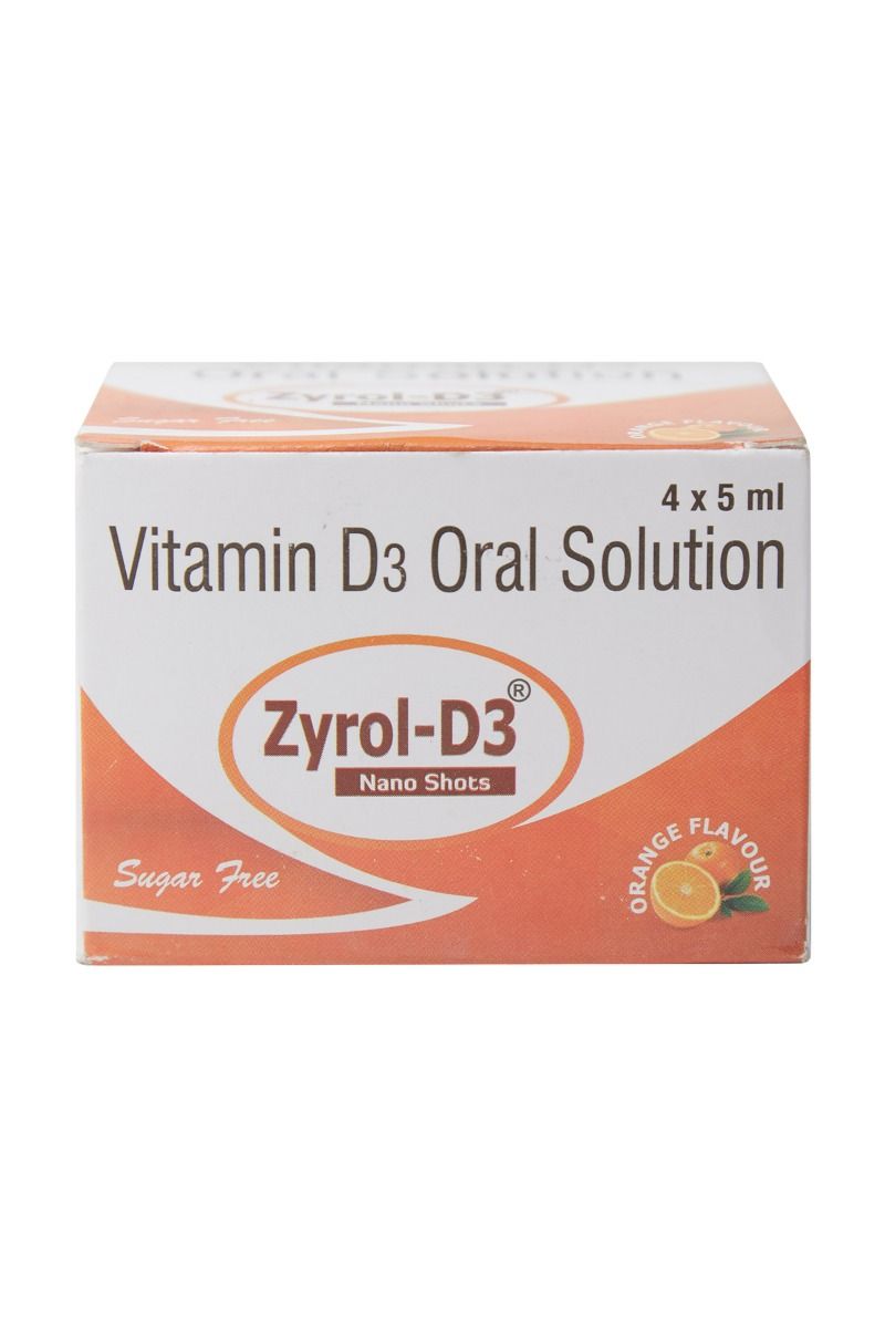 Zyrol-D3 Nano Shots Sugar Free Orange Flavour Solution 5 ml Price, Uses, Side Effects ...