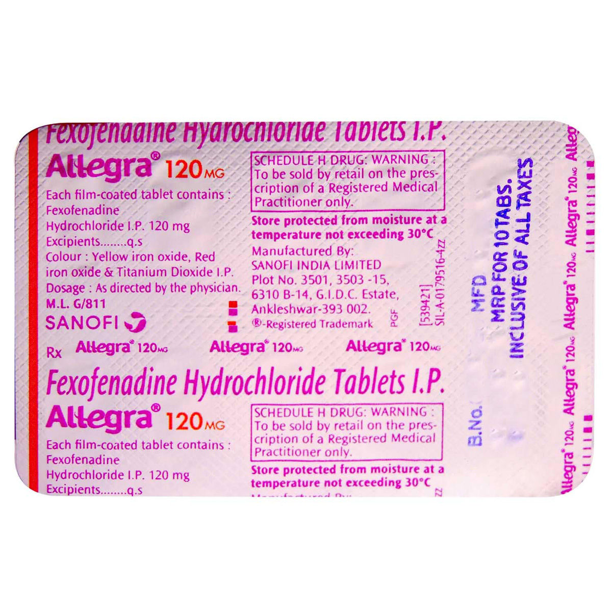 Allegra 120 mg Tablet | Uses, Side Effects, Price | Apollo Pharmacy