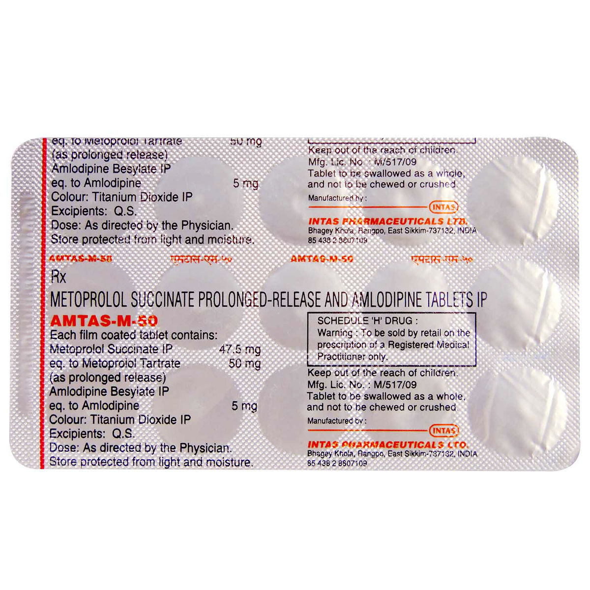 Amtas-M 50 Tablet | Uses, Side Effects, Price | Apollo Pharmacy