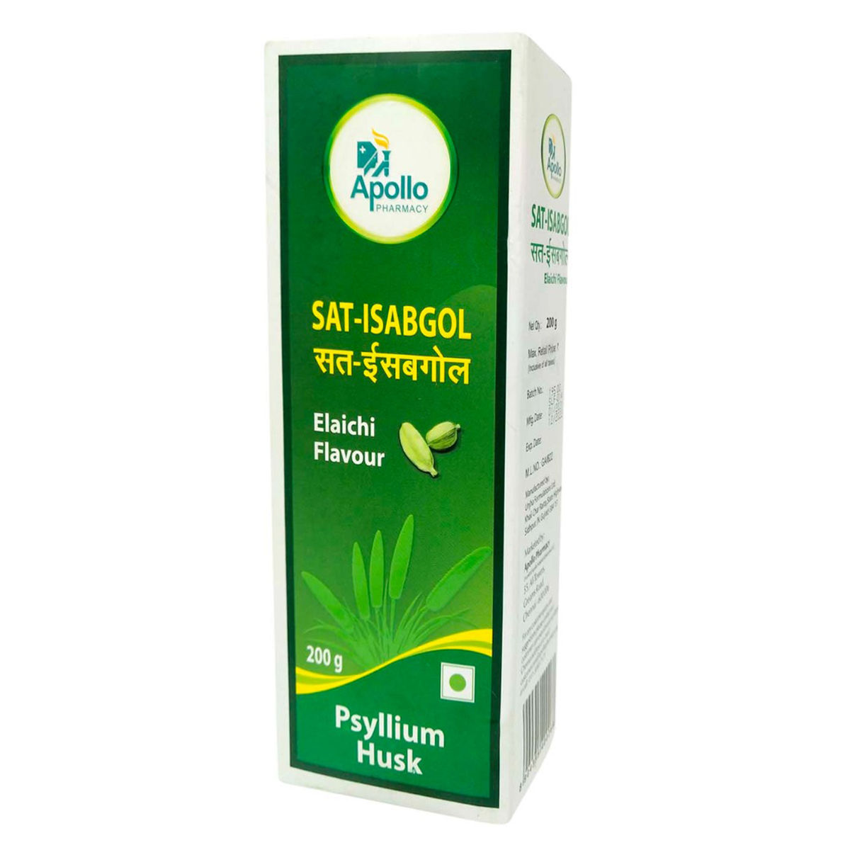 Apollo Pharmacy Sat Isabgol Elaichi Flavour Powder, 200 gm | Uses ...