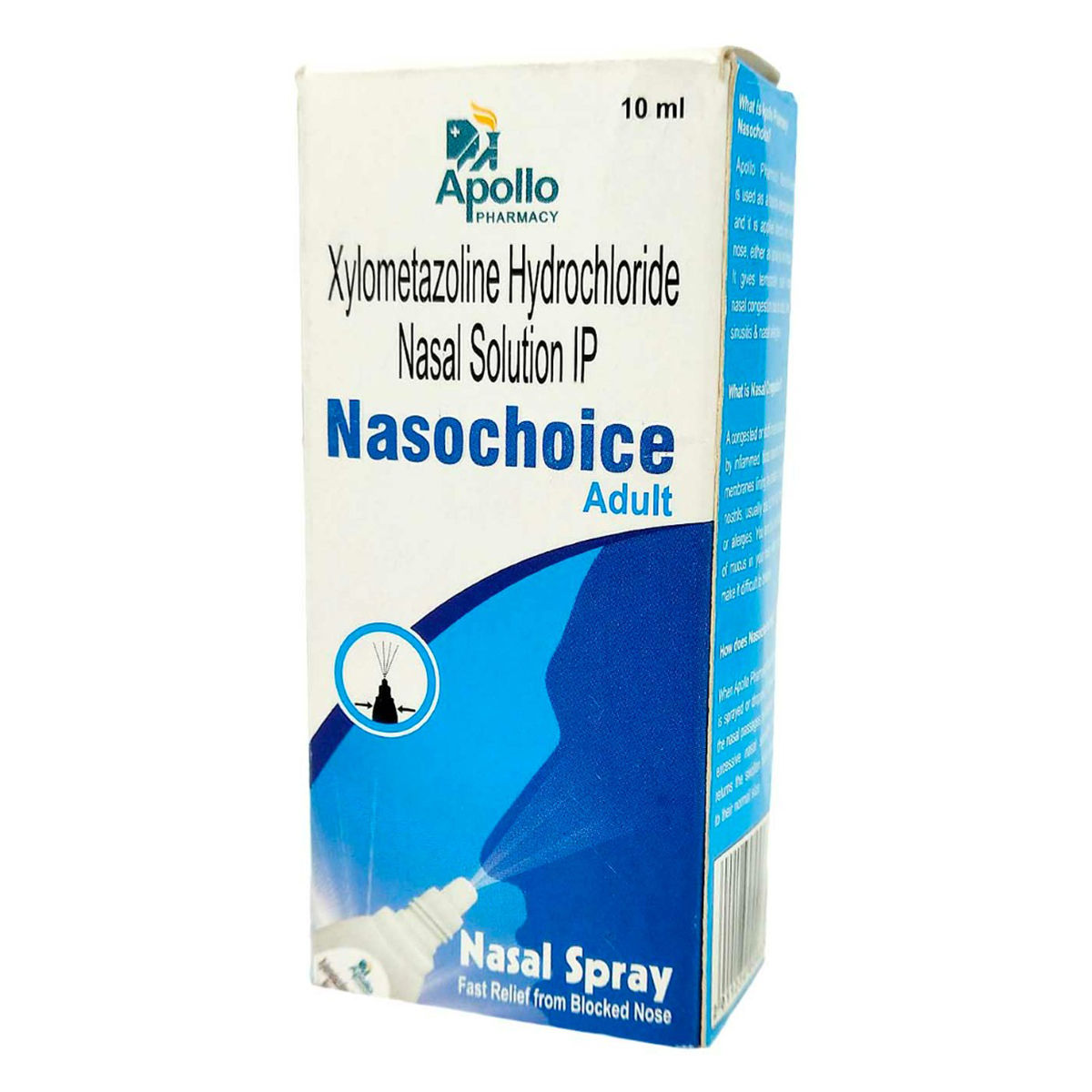 Buy Apollo Pharmacy Nasochoice Adult Nasal Spray 10ml - Apollo Pharmacy.