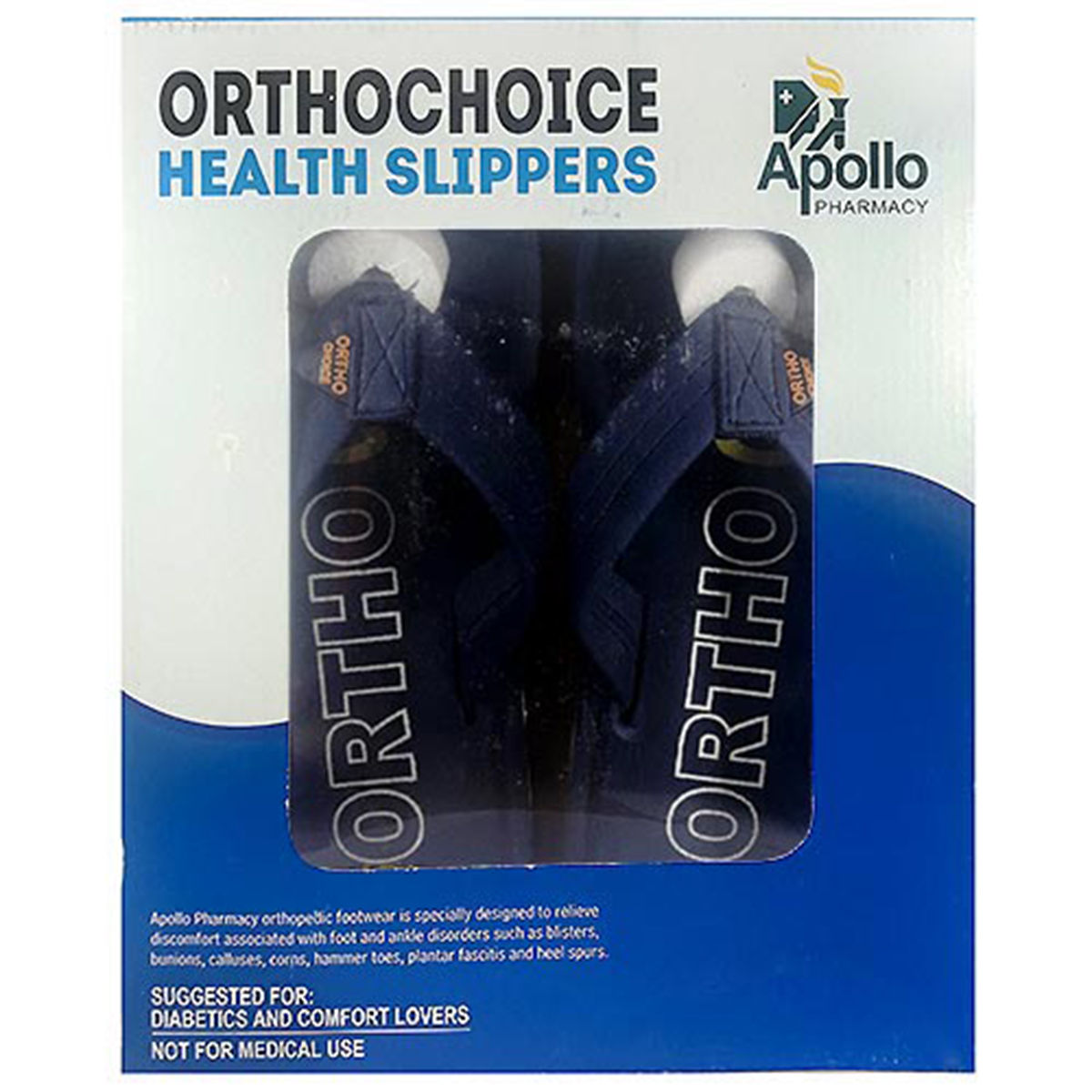 Buy Apollo Pharmacy Ortho Choice Men Health Slippers Size 10, 1 Pair ...