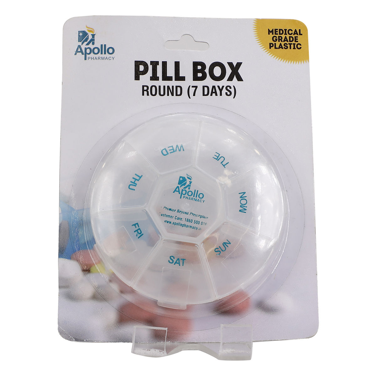 Buy Apollo Pharmacy Pill Box Round 7 Days, 1 Kit | 19 Minutes Delivery ...