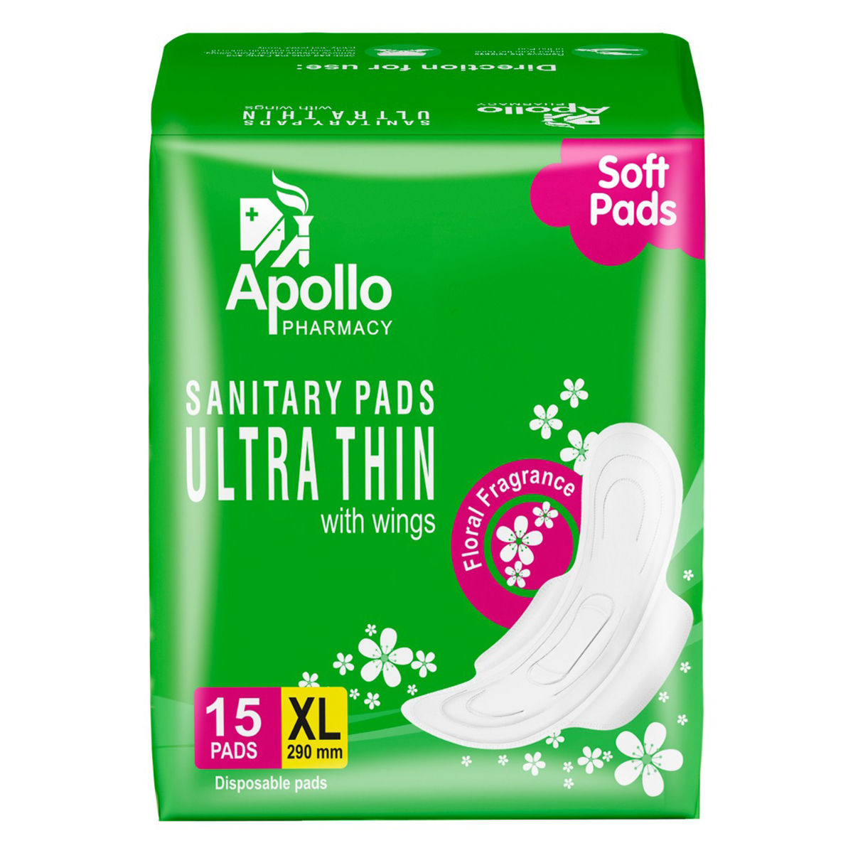 Buy Apollo Pharmacy Sanitary Pads Ultrathin With Wings 15s - Apollo ...