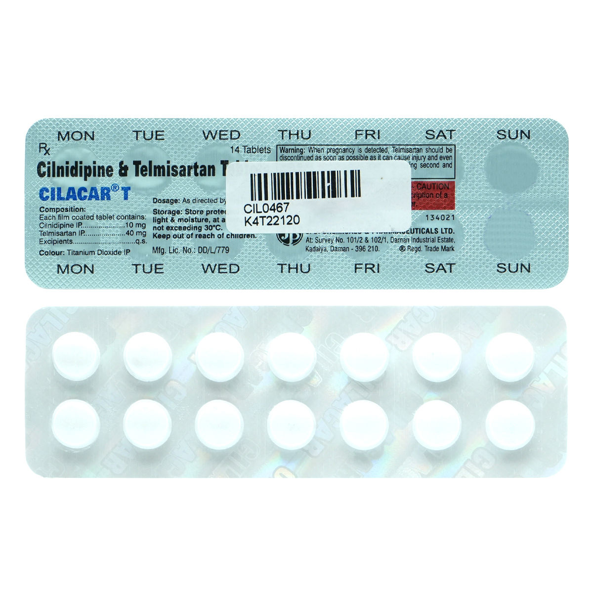 Cilacar T 10/40 mg Tablet | Uses, Side Effects, Price | Apollo Pharmacy