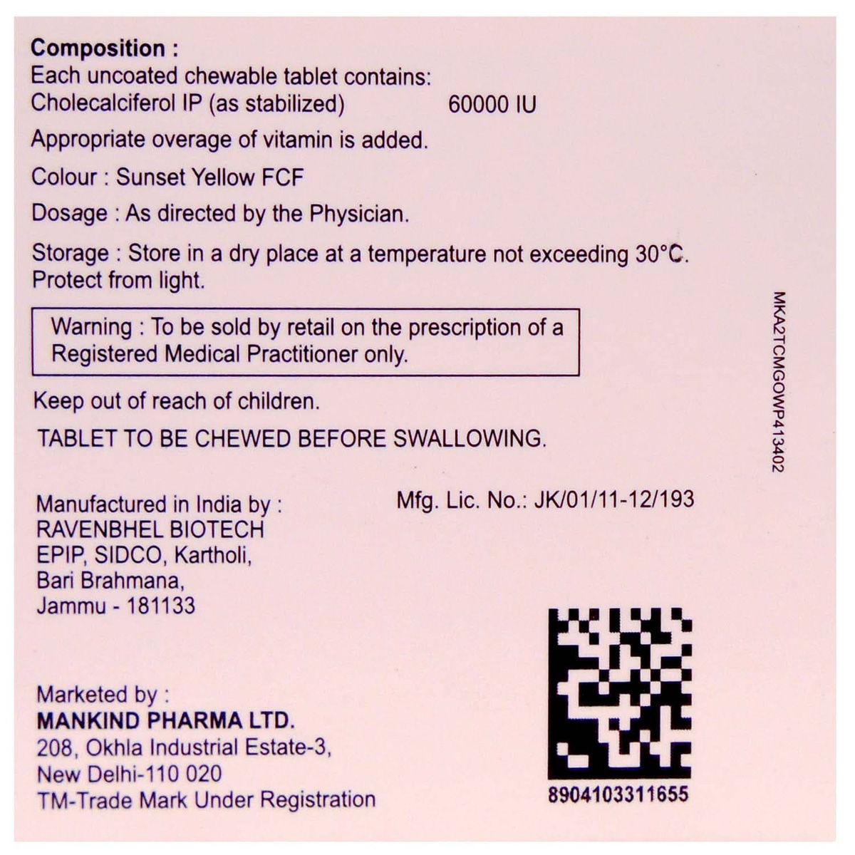 D3 Must 60K Chewable Tablet | Uses, Side Effects, Price | Apollo Pharmacy