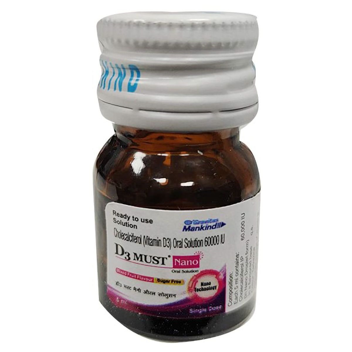 D3 Must Nano 60K Sugar Free Mixed Fruit Oral Solution 4 X 5 ml | Uses, Side Effects, Price ...