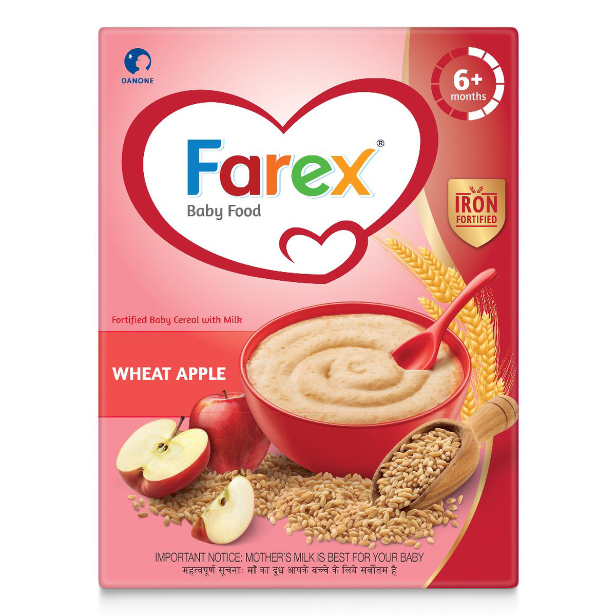 Buy Farex Wheat Apple Baby Cereal 6+ Months, 300 gm Refill Pack | 19 ...