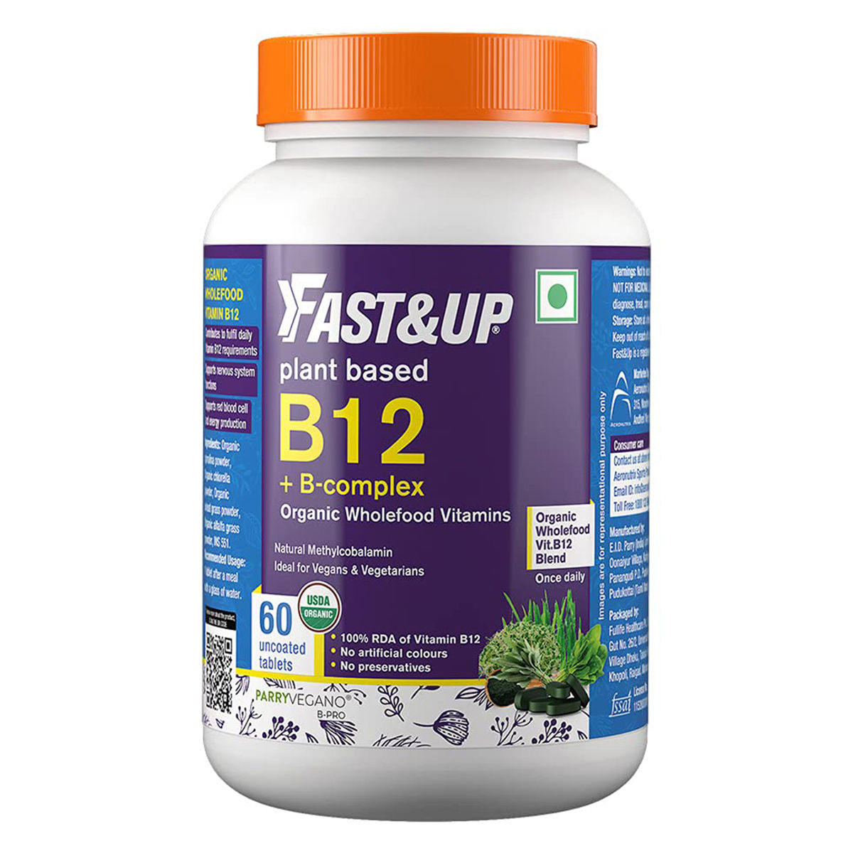 Fast&Up Plant Based B12 + B-Complex, 60 Tablets | Uses, Benefits, Price ...