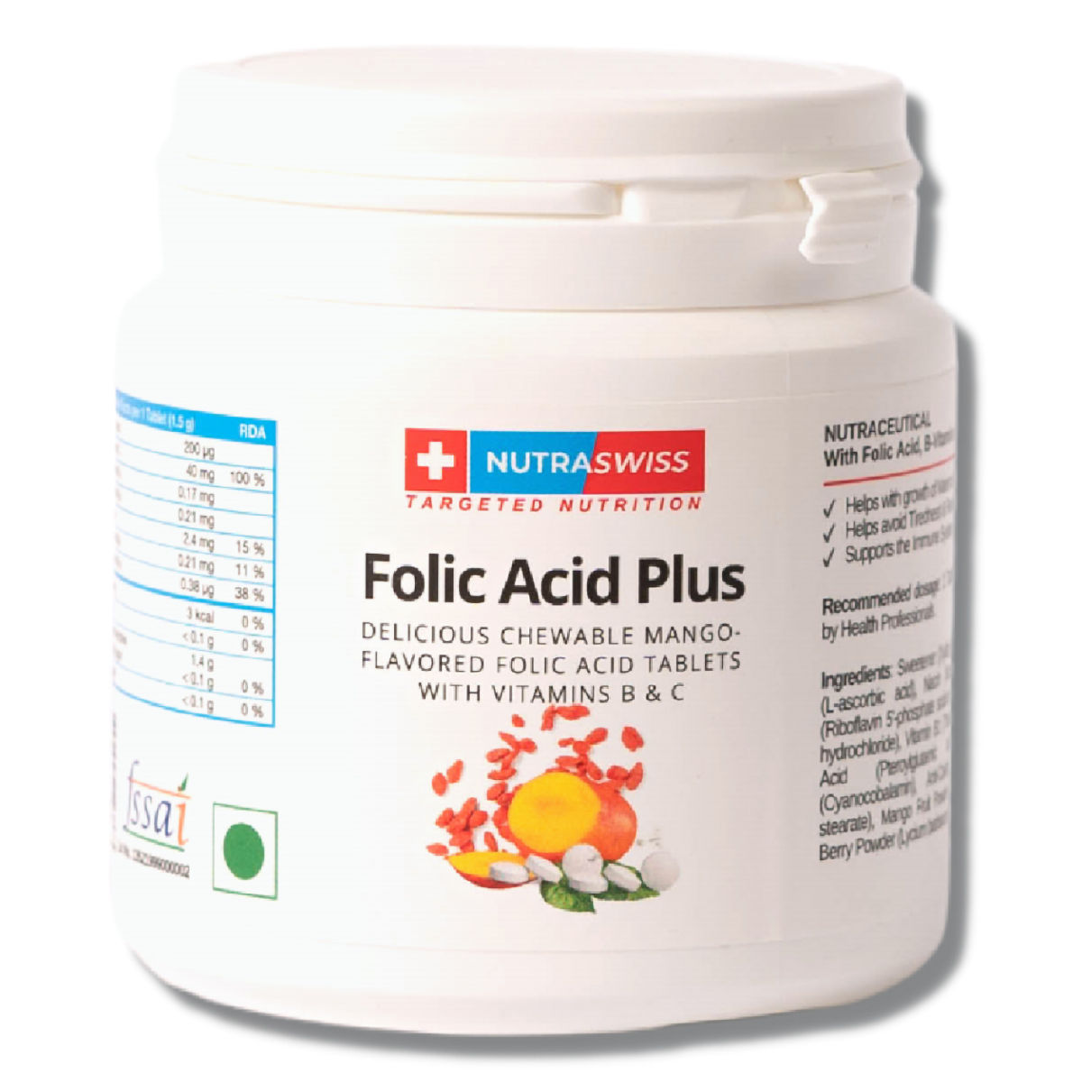 Buy Nutraswiss Folic Acid Plus Chewable Tablets, 60 Capsules | 19 ...
